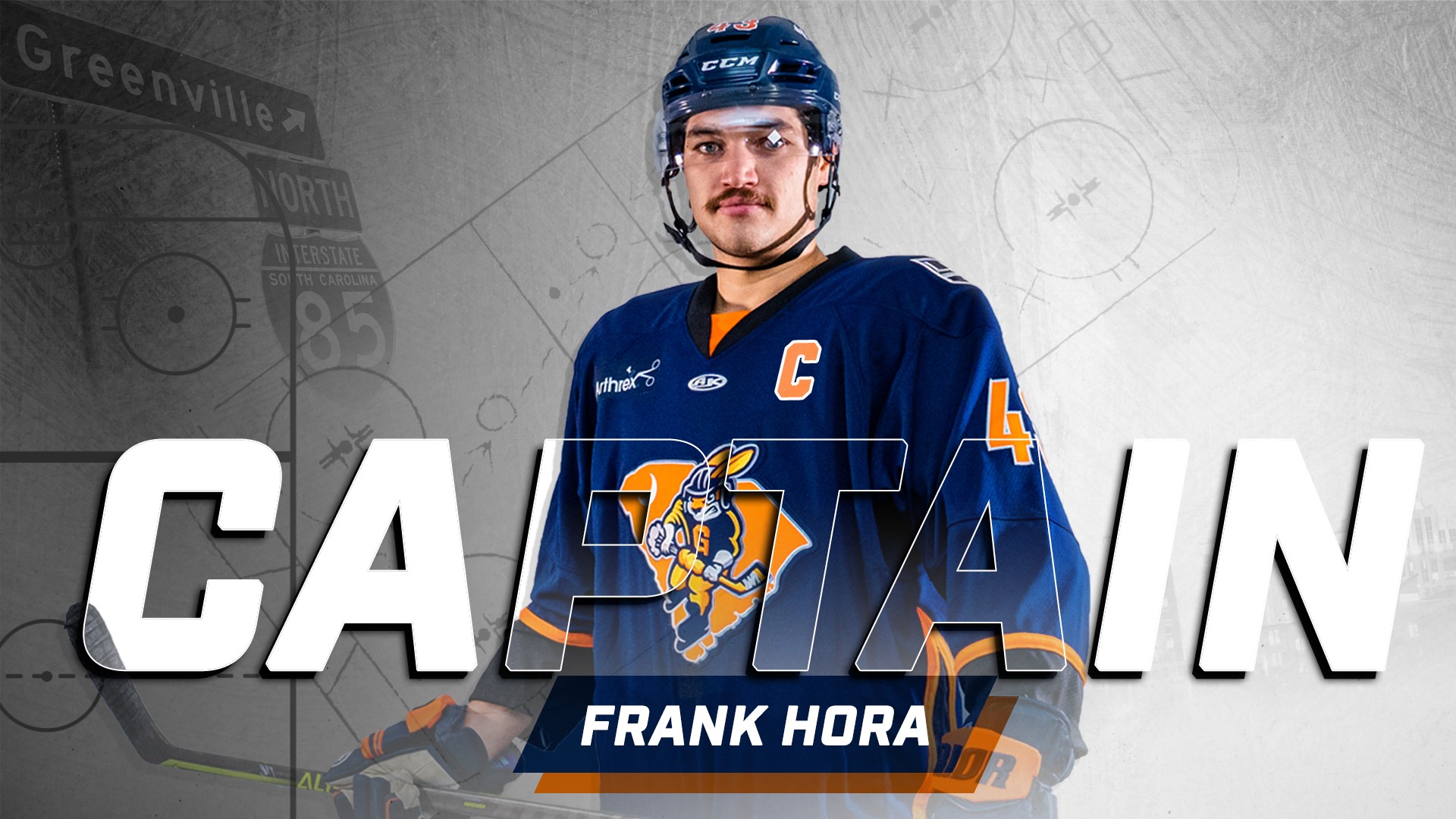 GREENVILLE SWAMP RABBITS NAME FRANK HORA CAPTAIN - Howlings