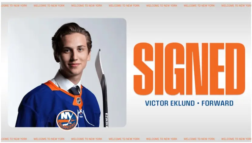 NEW YORK ISLANDERS SIGN EKLUND - Howlings